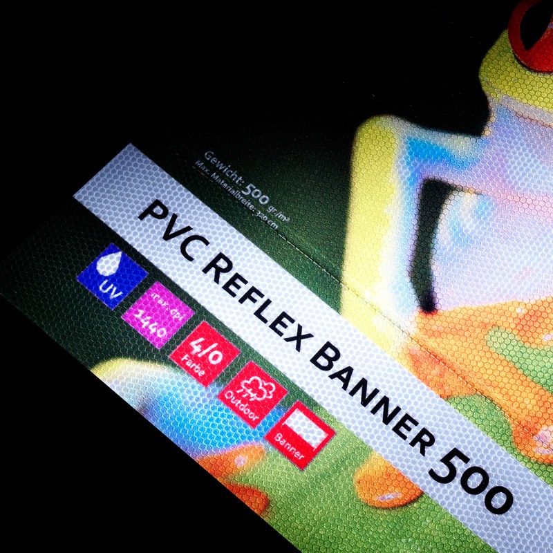 Druck auf PVC Reflex Banner 500 • ab 18,90 € m² • jetzt bestellen!